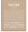 Taliyah | Name Art Print – Name Stories