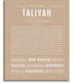 Taliyah Personalized Name Meaning Art Prints – Name Stories