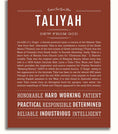 Taliyah | Name Art Print – Name Stories