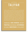 Taliyah | Name Art Print – Name Stories