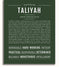 Taliyah Personalized Name Meaning Art Prints – Name Stories