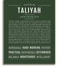 Taliyah Personalized Name Meaning Art Prints – Name Stories