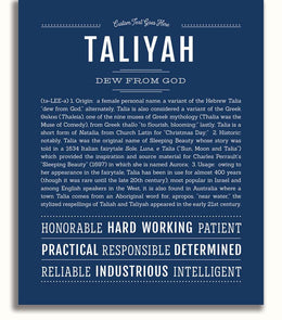 Taliyah | Name Art Print – Name Stories