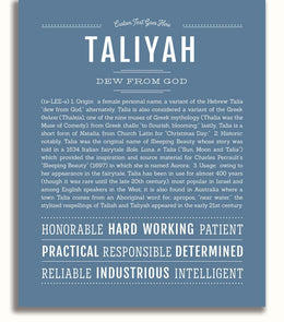 Taliyah | Name Art Print – Name Stories