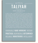 Taliyah Personalized Name Meaning Art Prints – Name Stories