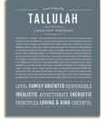 Tallulah | Name Art Print – Name Stories
