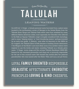 Tallulah | Name Art Print – Name Stories