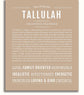 Tallulah Personalized Name Meaning Art Prints – Name Stories