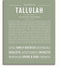 Tallulah | Name Art Print – Name Stories