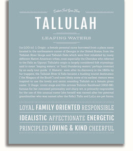 Tallulah | Name Art Print – Name Stories