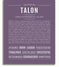 Talon | Name Art Print – Name Stories