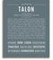 Talon | Name Art Print – Name Stories