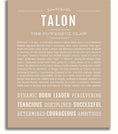 Talon | Name Art Print – Name Stories