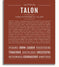 Talon | Name Art Print – Name Stories