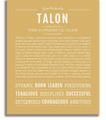 Talon | Name Art Print – Name Stories