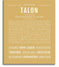 Talon | Name Art Print – Name Stories