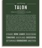 Talon | Name Art Print – Name Stories