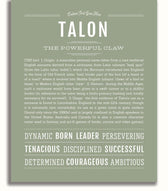 Talon | Name Art Print – Name Stories