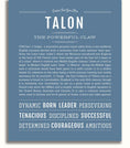 Talon | Name Art Print – Name Stories