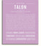 Talon | Name Art Print – Name Stories