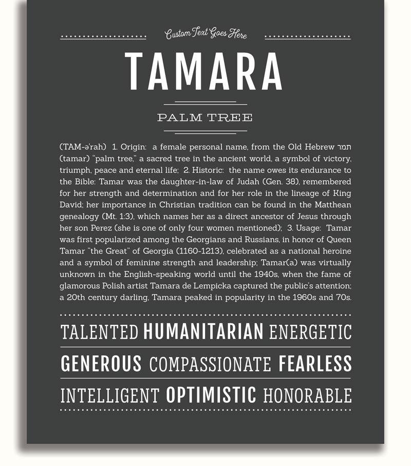 Tamara Personalized Name Meaning Art Prints – Name Stories