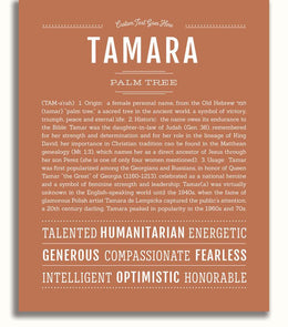 Tamara Personalized Name Meaning Art Prints – Name Stories
