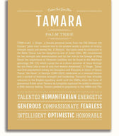 Tamara Personalized Name Meaning Art Prints – Name Stories