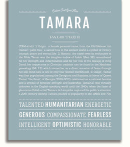 Tamara Personalized Name Meaning Art Prints – Name Stories