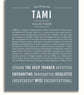 Tami Personalized Name Meaning Art Prints – Name Stories