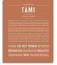 Tami Personalized Name Meaning Art Prints – Name Stories
