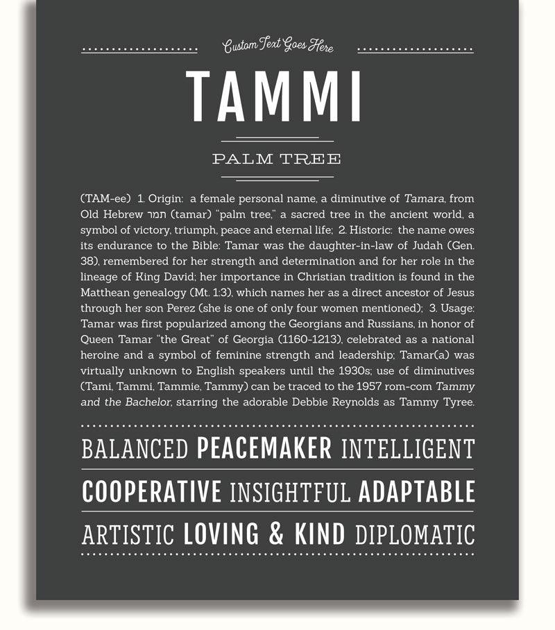 Tammi Personalized Name Meaning Art Prints – Name Stories