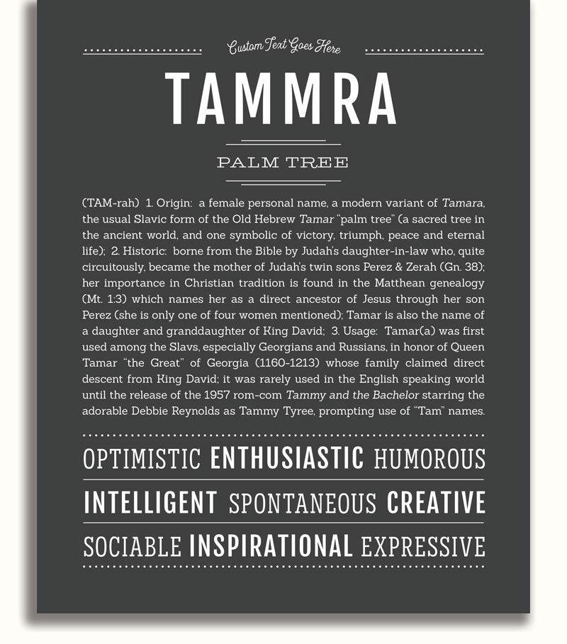 Tammra Personalized Name Meaning Art Prints – Name Stories