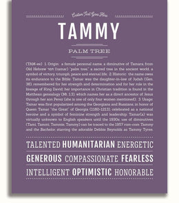 Tammy Personalized Name Meaning Art Prints – Name Stories
