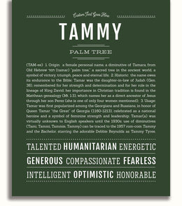 Tammy Personalized Name Meaning Art Prints – Name Stories