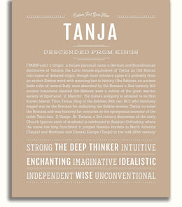 Tanja | Name Art Print – Name Stories