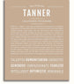Tanner Personalized Name Meaning Art Prints – Name Stories
