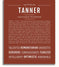 Tanner Personalized Name Meaning Art Prints – Name Stories