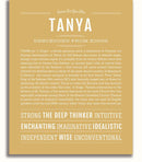 Tanya | Name Art Print – Name Stories