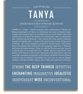 Tanya | Name Art Print – Name Stories