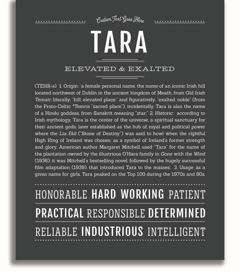 Tara Personalized Name Meaning Art Prints – Name Stories