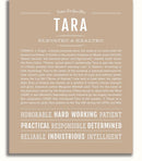 Tara Personalized Name Meaning Art Prints – Name Stories