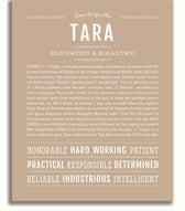 Tara Personalized Name Meaning Art Prints – Name Stories