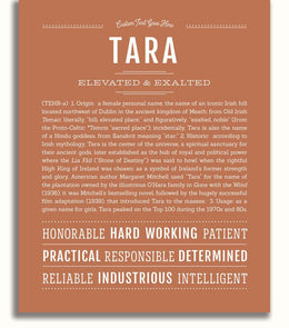 Tara Personalized Name Meaning Art Prints – Name Stories