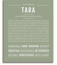 Tara Personalized Name Meaning Art Prints – Name Stories