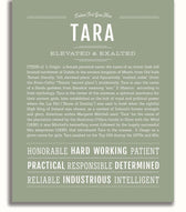 Tara Personalized Name Meaning Art Prints – Name Stories