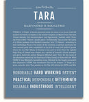Tara Personalized Name Meaning Art Prints – Name Stories