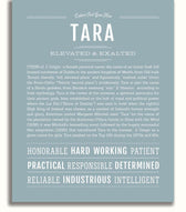 Tara Personalized Name Meaning Art Prints – Name Stories