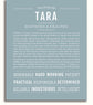 Tara Personalized Name Meaning Art Prints – Name Stories