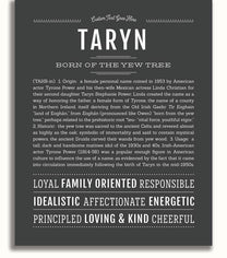 Taryn | Name Art Print – Name Stories