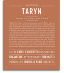 Taryn | Name Art Print – Name Stories